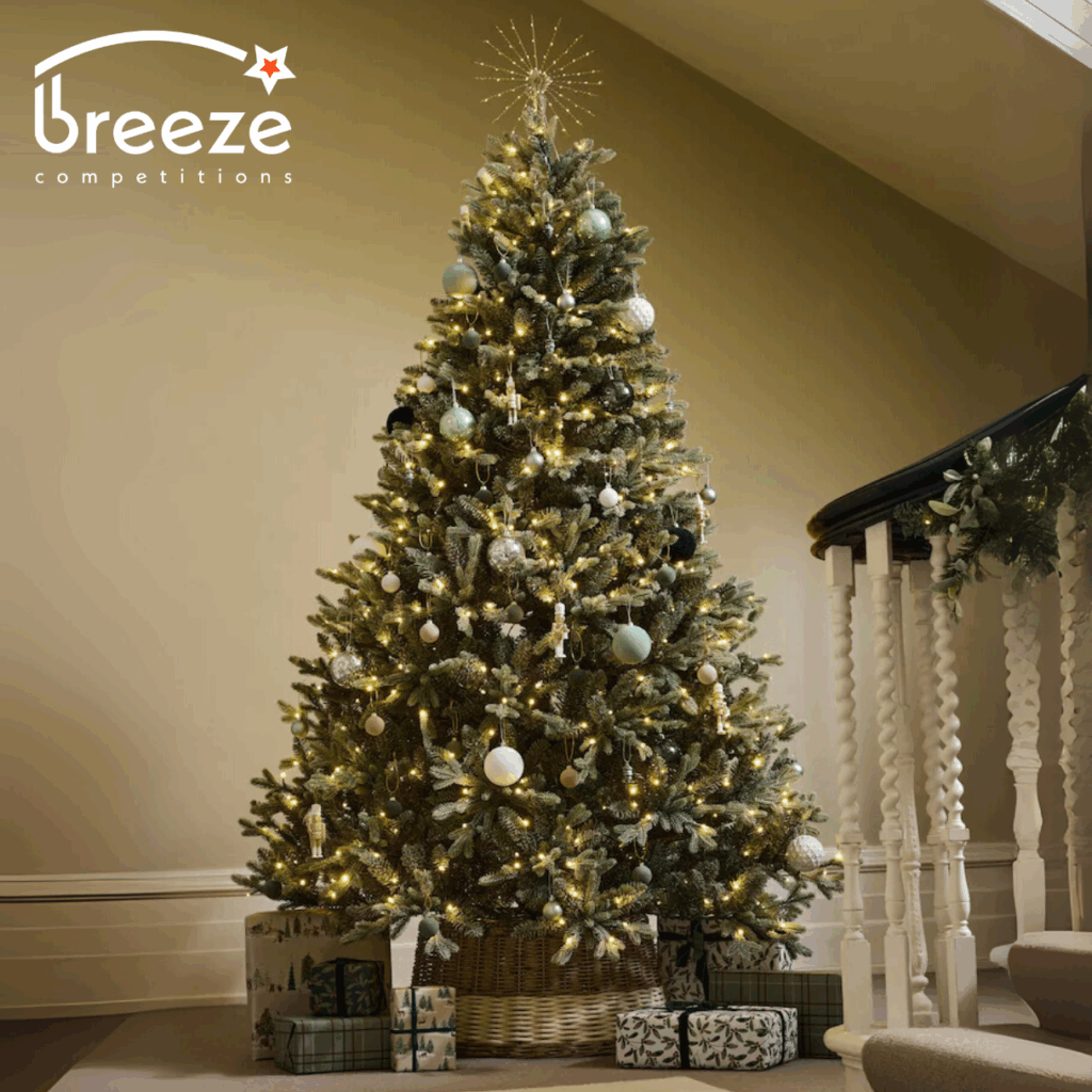 Luxe Snowy Grand Fir Pre Lit 7ft Voice Activated Christmas Tree or £300 ...